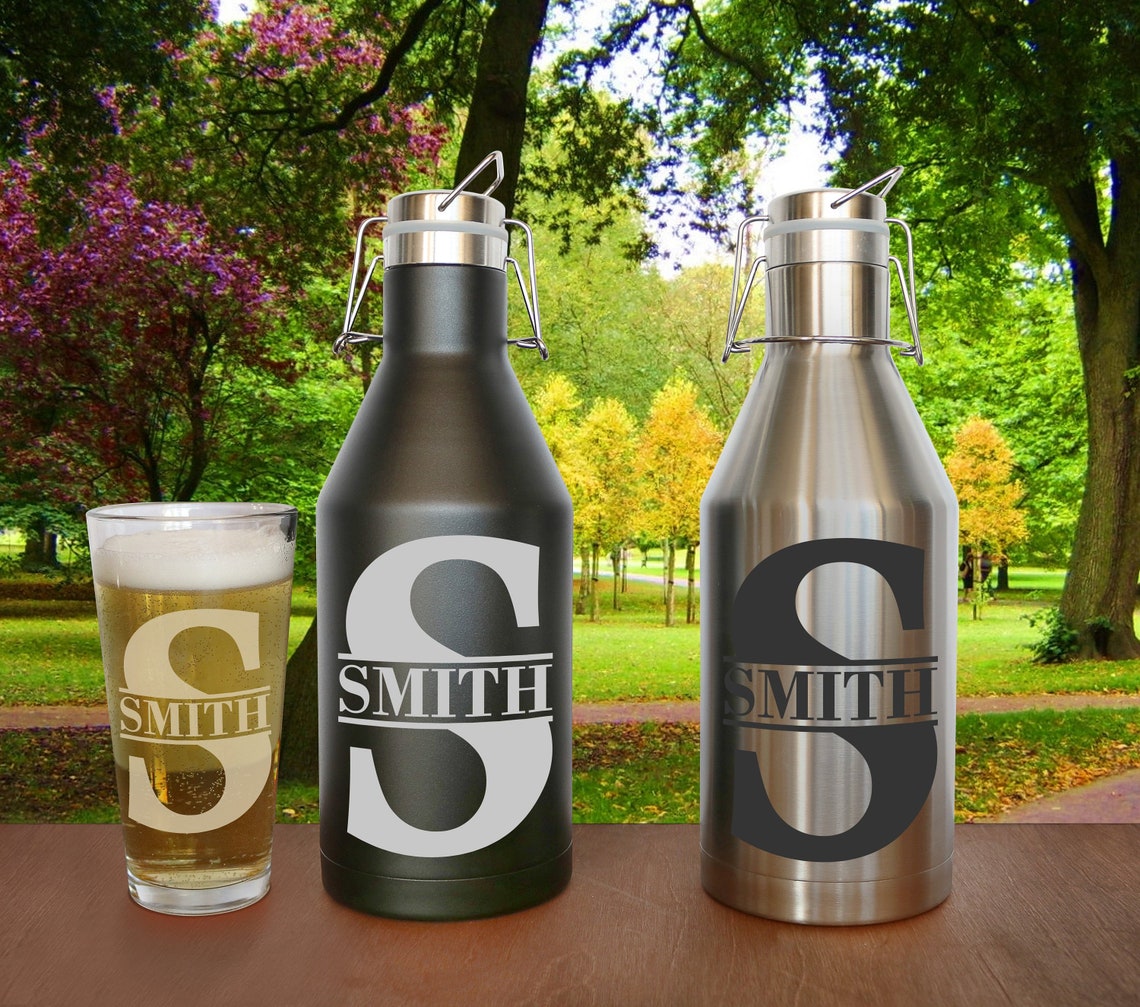Beer Growler 64oz Engraved Stainless Steel Custom Growler - Etsy
