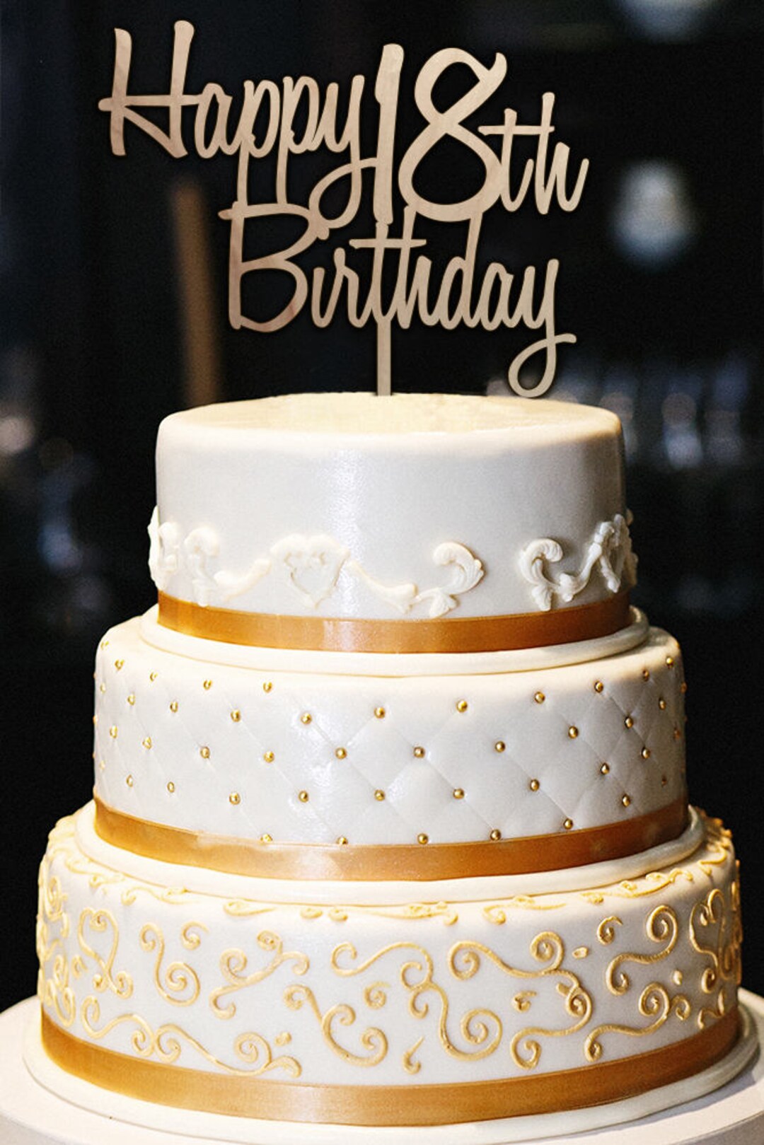 Custom Happy Birthday Cake Topper, 18th Birthday Cake Topper, 21st ...