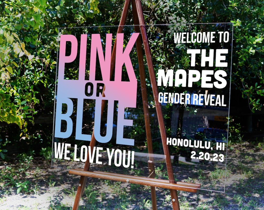 Gender Reveal Sign - Gender Reveal Party, Gender Reveal Decor, Pink or ...