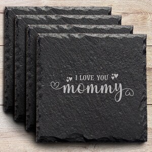 Mother's Day Slate Coasters, Mothers Day Gift, Drink Coasters, Slate ...