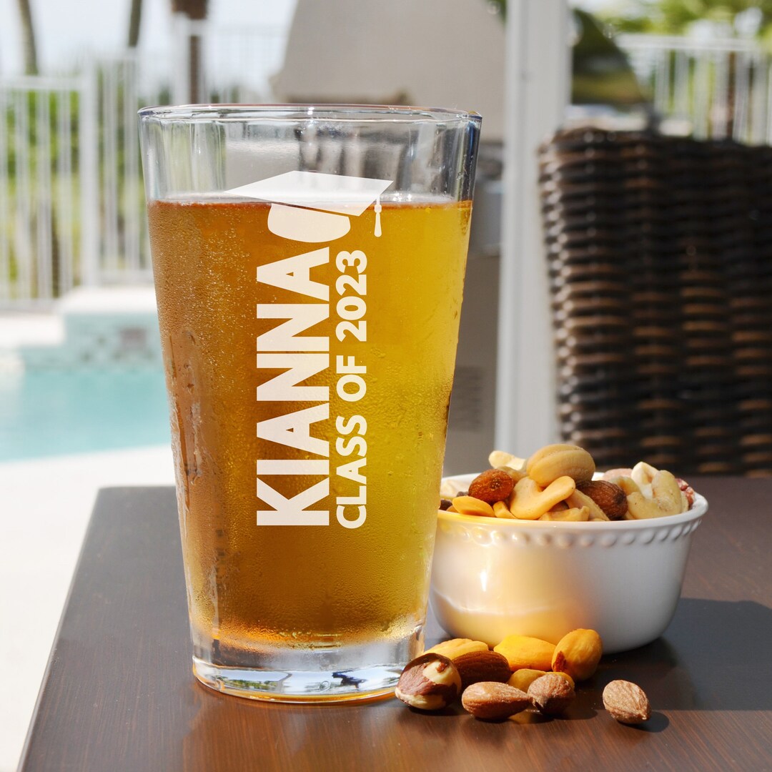 College Graduation Gift, Graduation Beer Glass, Pint Glass, Graduation ...