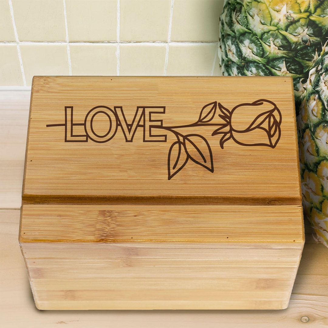 Valentines Day Recipe Box, Family Wood Recipe Box, Valentines Gift ...