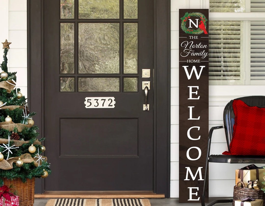 Christmas Welcome Sign, Farmhouse Welcome Sign, Front Porch Sign ...