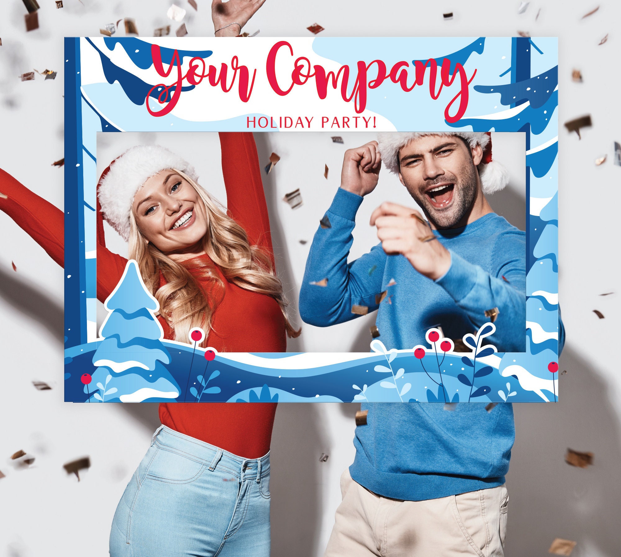 Custom Company Christmas Party Photo Prop Frame, Holiday Photo Prop ...