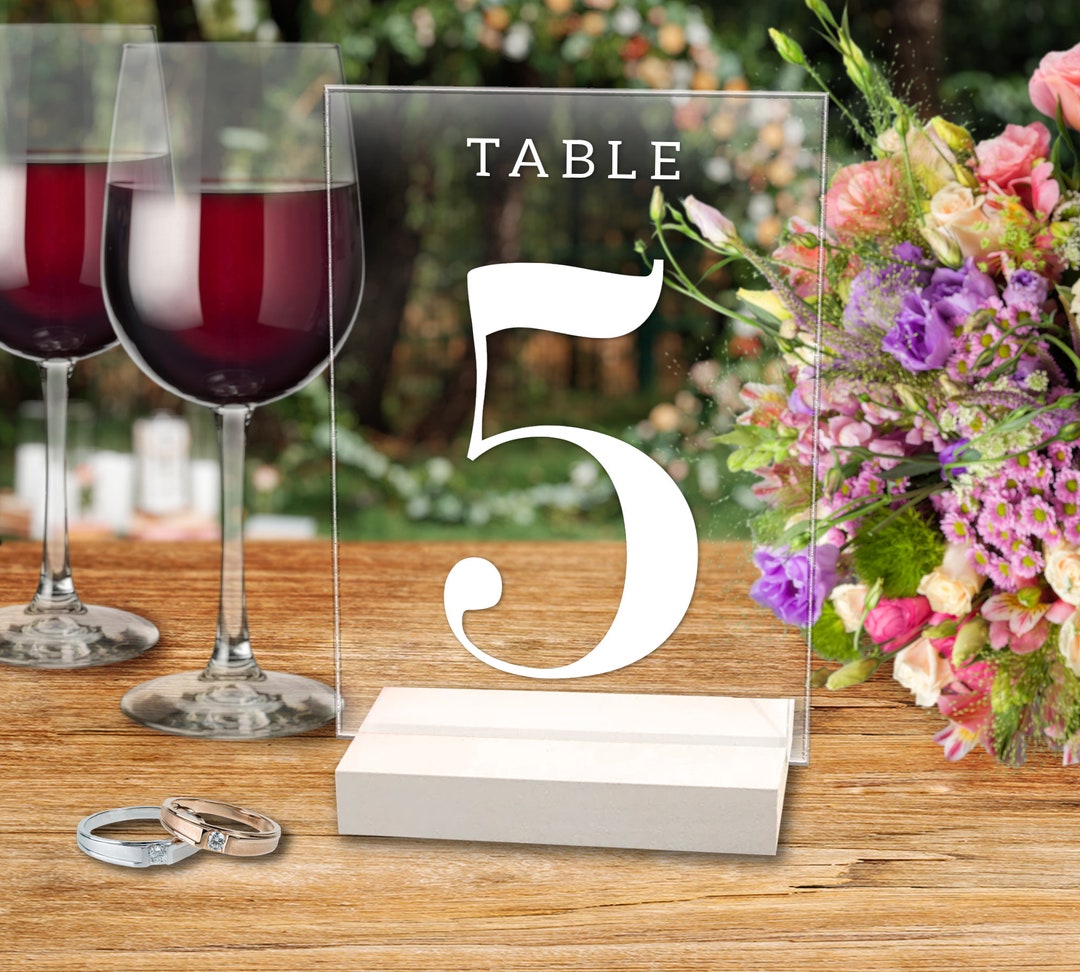 Table Numbers, Clear Acrylic Table Numbers, Wedding Decor, Table ...