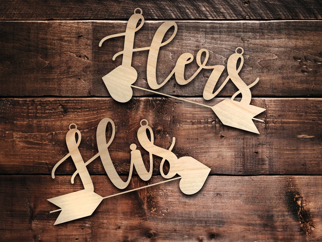 His and Hers Sign, Wooden Wedding Sign, His and Her Chair Sign, His ...
