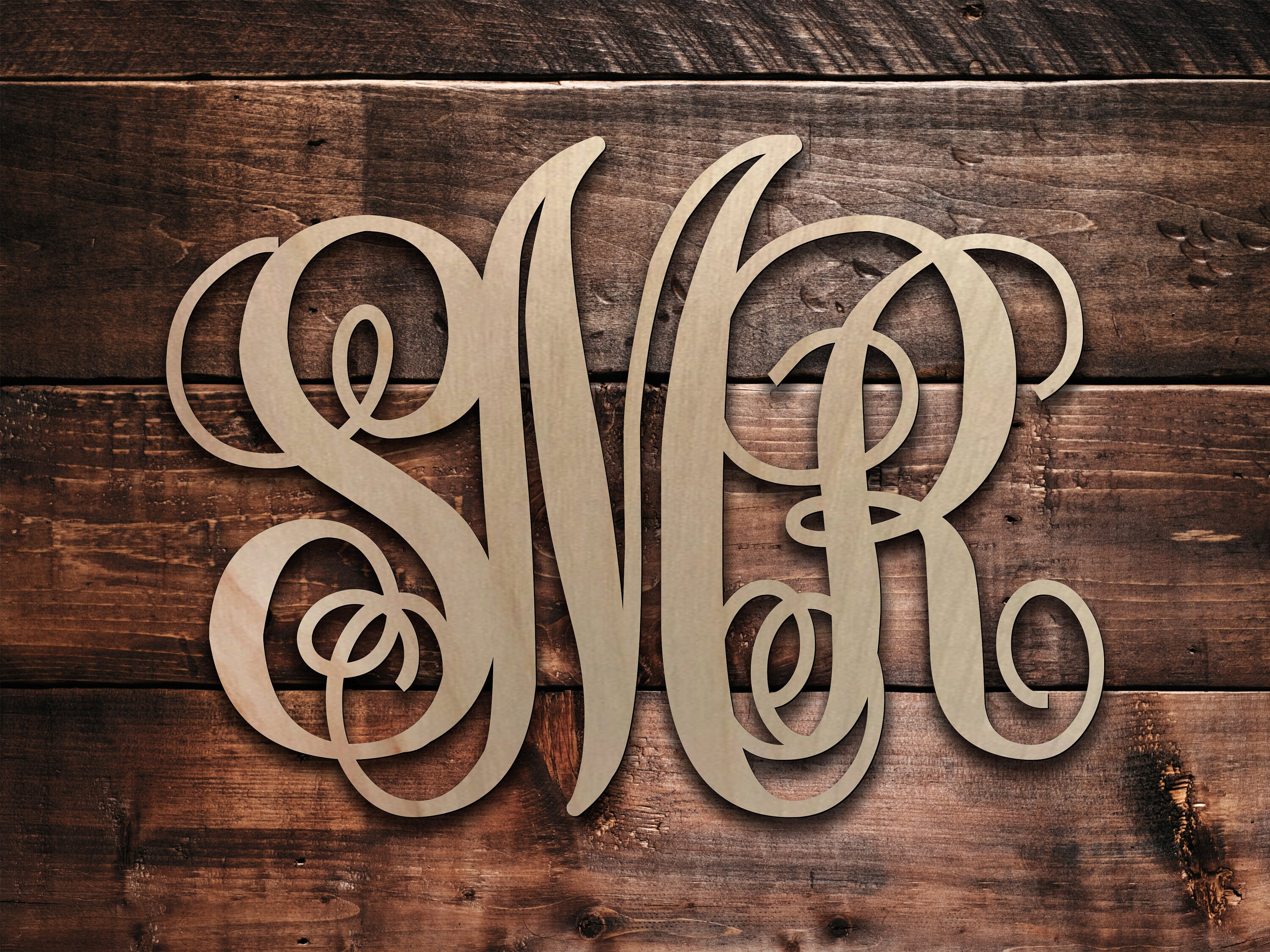 Monogram Wood Sign Custom Wood Sign Wooden Monogram Sign | Etsy