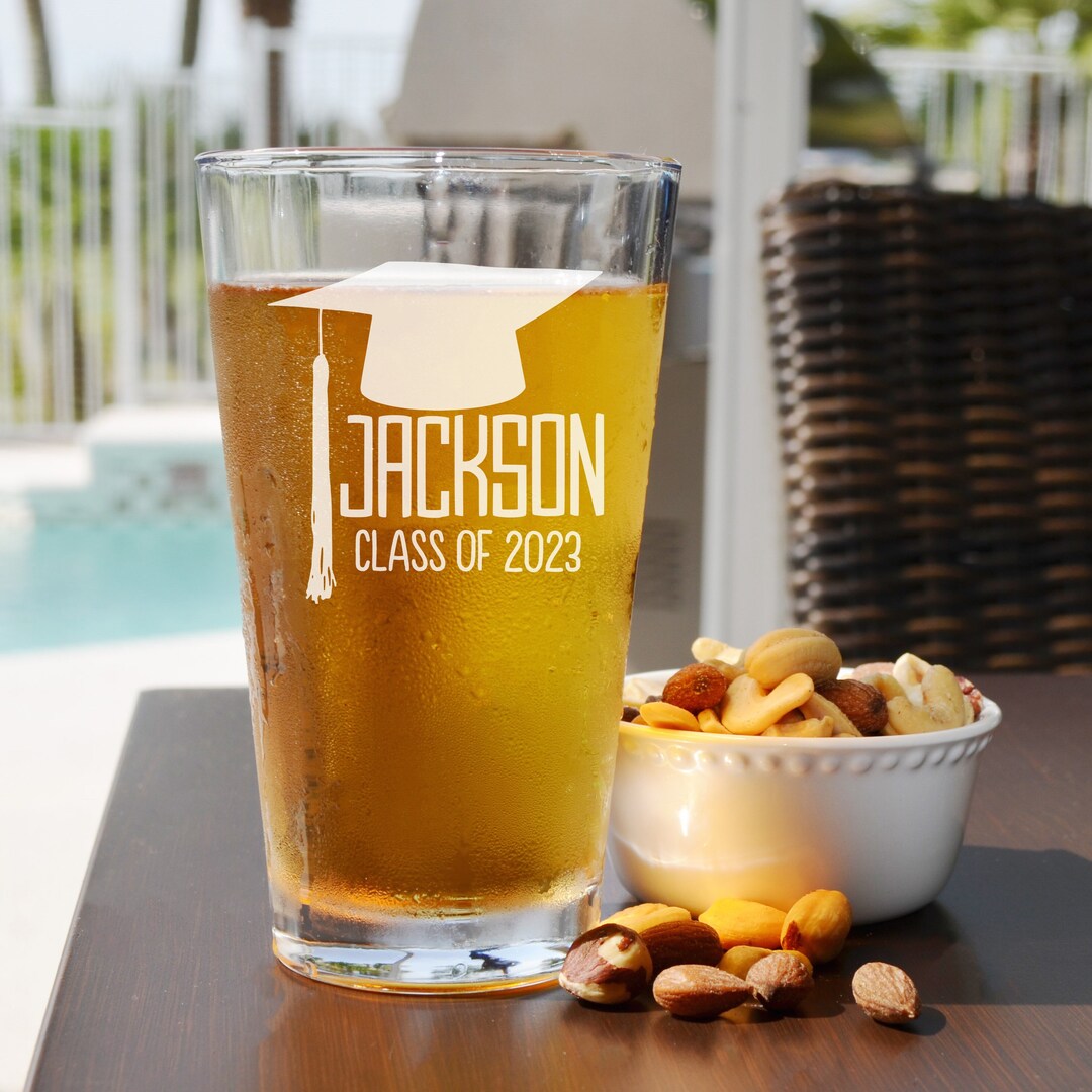 College Graduation Gift, Graduation Beer Glass, Pint Glass, Graduation ...