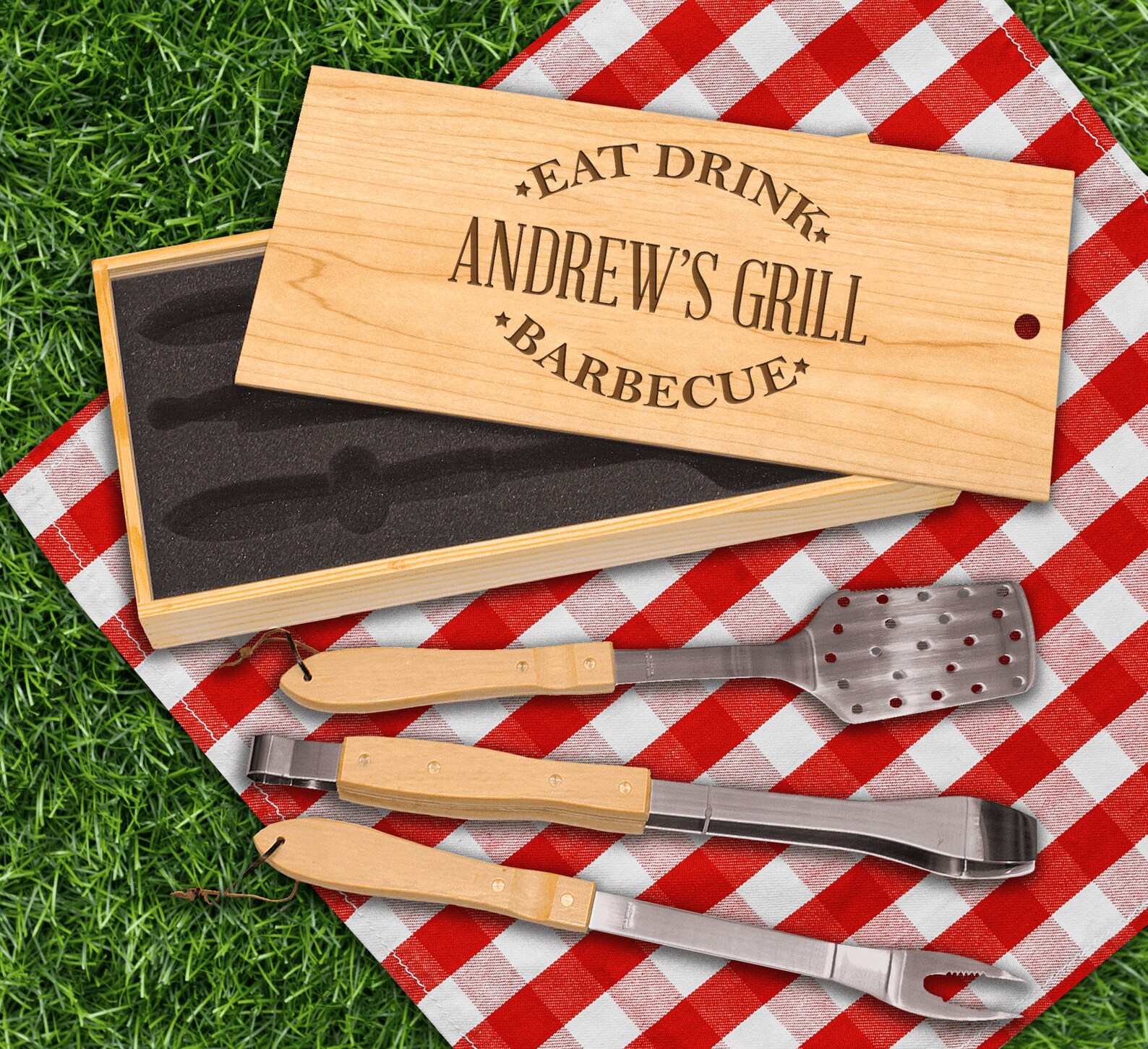 BBQ Set BBQ Grill Tool Set Personalized Barbecue Set - Etsy
