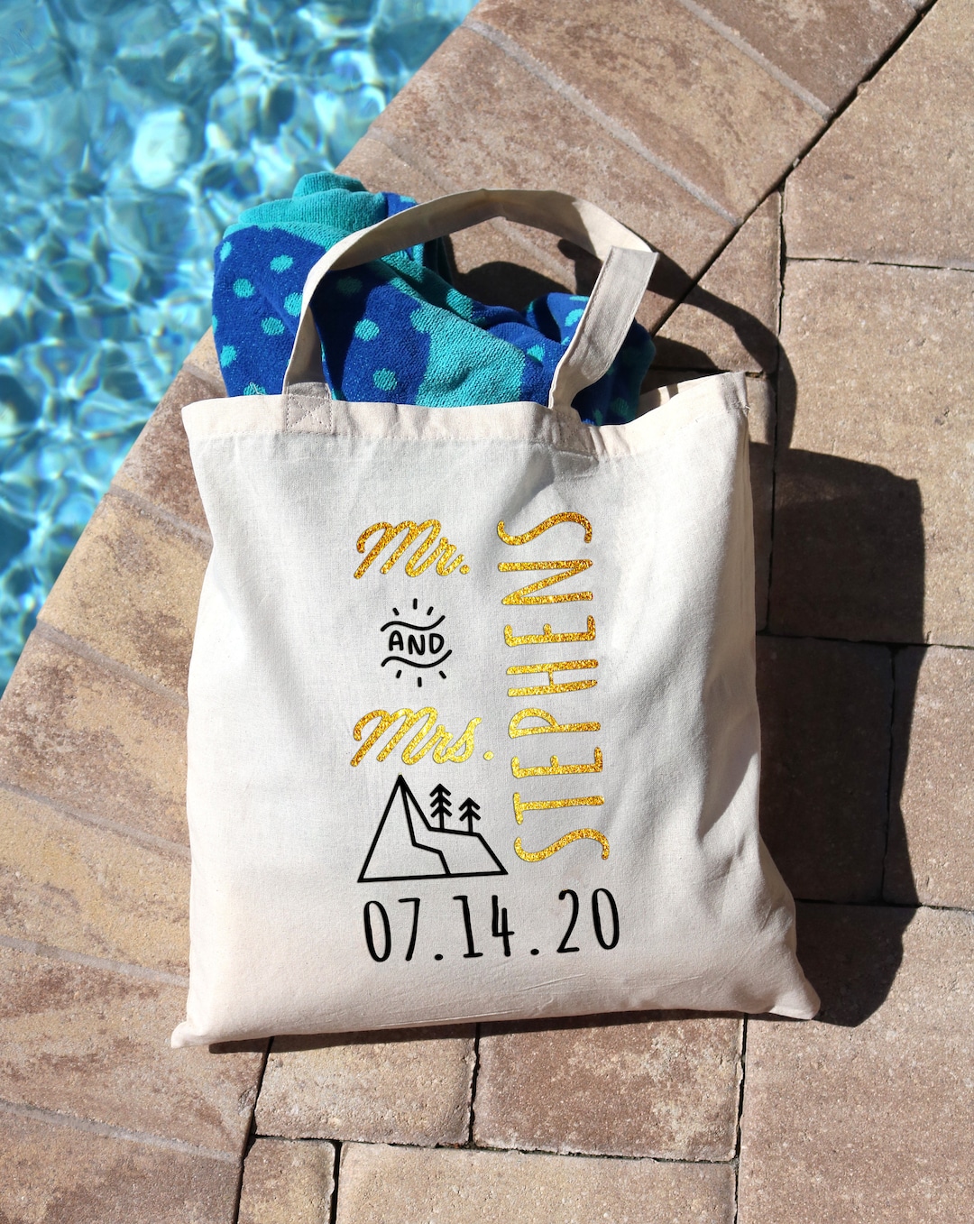 Personalized Canvas Tote Bag , Wedding Tote Bag, Wedding Guest Bag ...