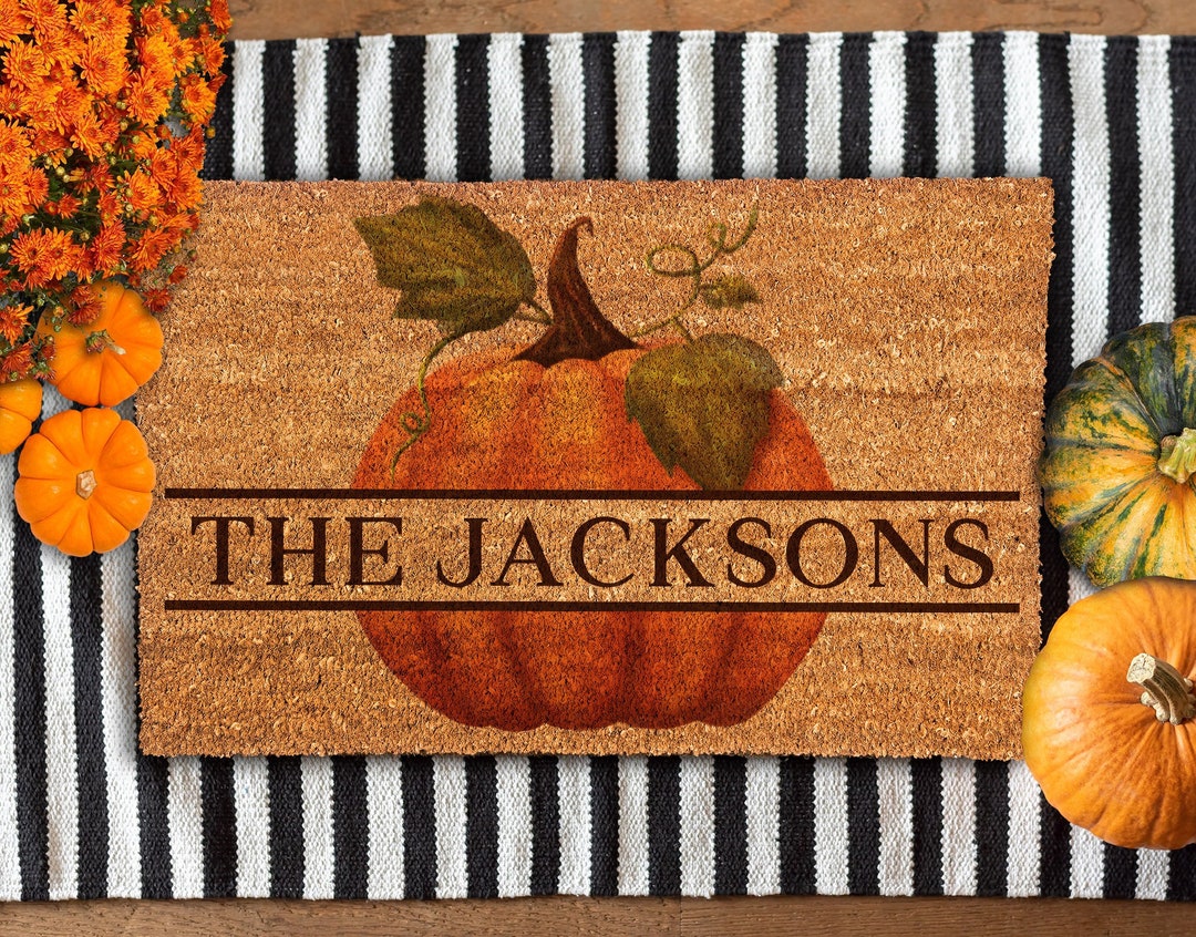 Fall Welcome Door Mat, Autumn Themed Welcome Doormat, Autumn Door Mats, Fall Themed Doormat ...