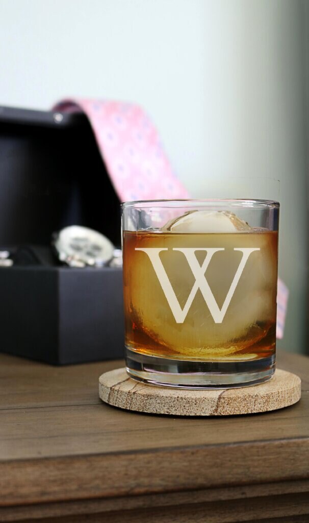 Personalized Monogram Whiskey Glass Monogrammed Glasses | Etsy