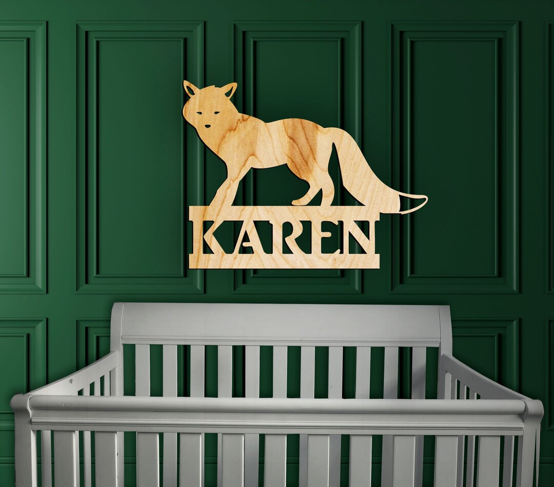 Fox Name Sign, Nursery Decor, Personalized Wood Sign, Wooden Name ...