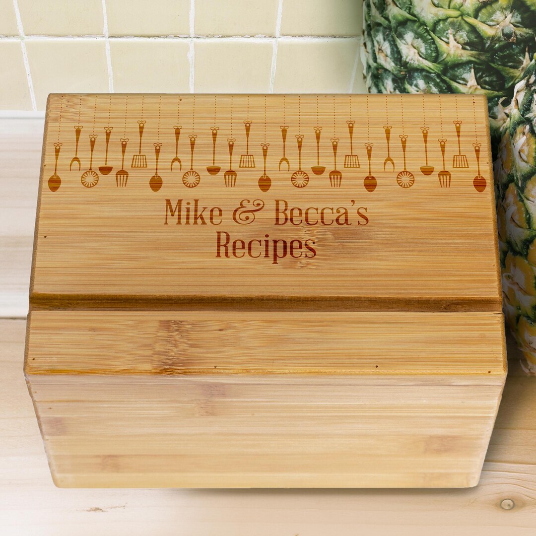 Personalized Recipe Box, Family Wood Recipe Box, Wedding Gift, Gift for ...