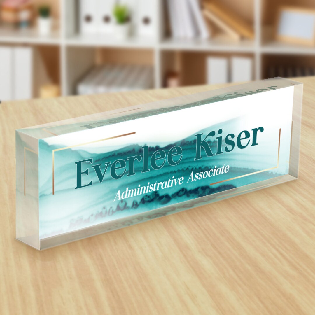 Personalized Acrylic Desk Name Plates, Office Accessories Decor ...