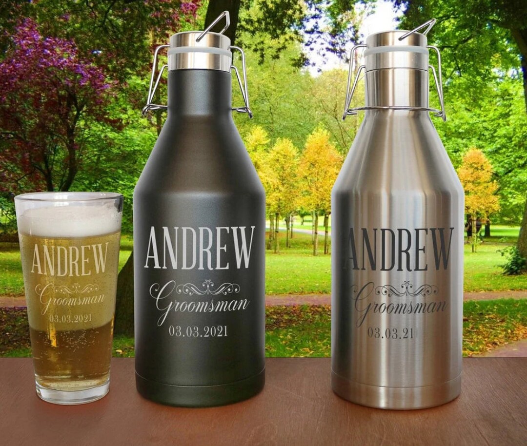 Groomsmen Growler 64oz, Beer Growler, Groomsmen Gift, Wedding Gift ...