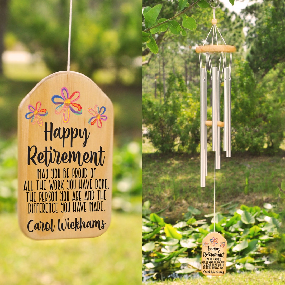 Happy Retirement Wind Chime, Retirement Wind Chime, Retirement Gift ...