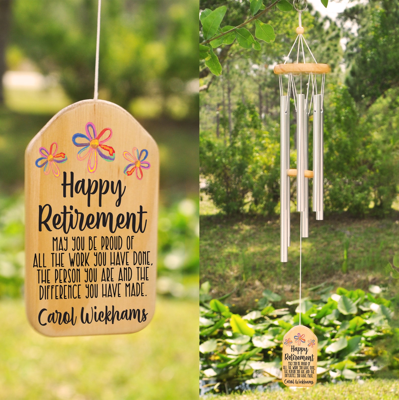 Happy Retirement Wind Chime, Retirement Wind Chime, Retirement Gift ...