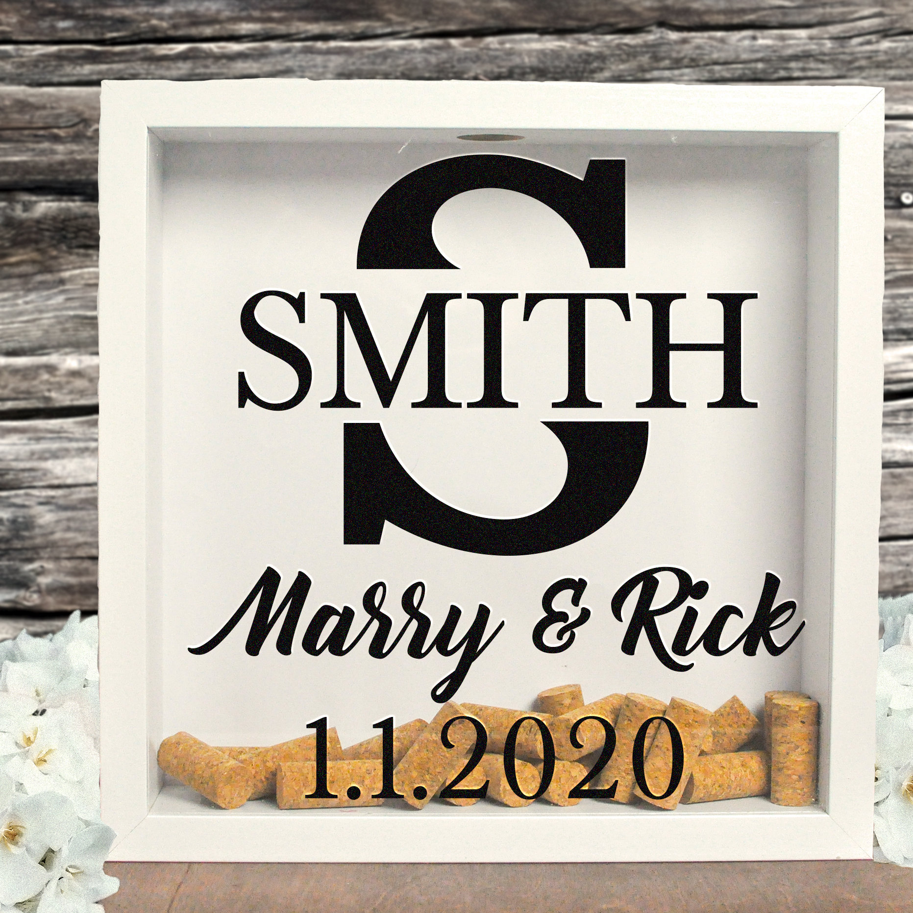 Personalized Shadow Box Wedding Gift Cork Box Wedding Guest - Etsy