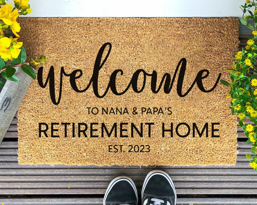 We're Retired Leave Us Alone Welcome Door Mat, Retirement Doormat ...