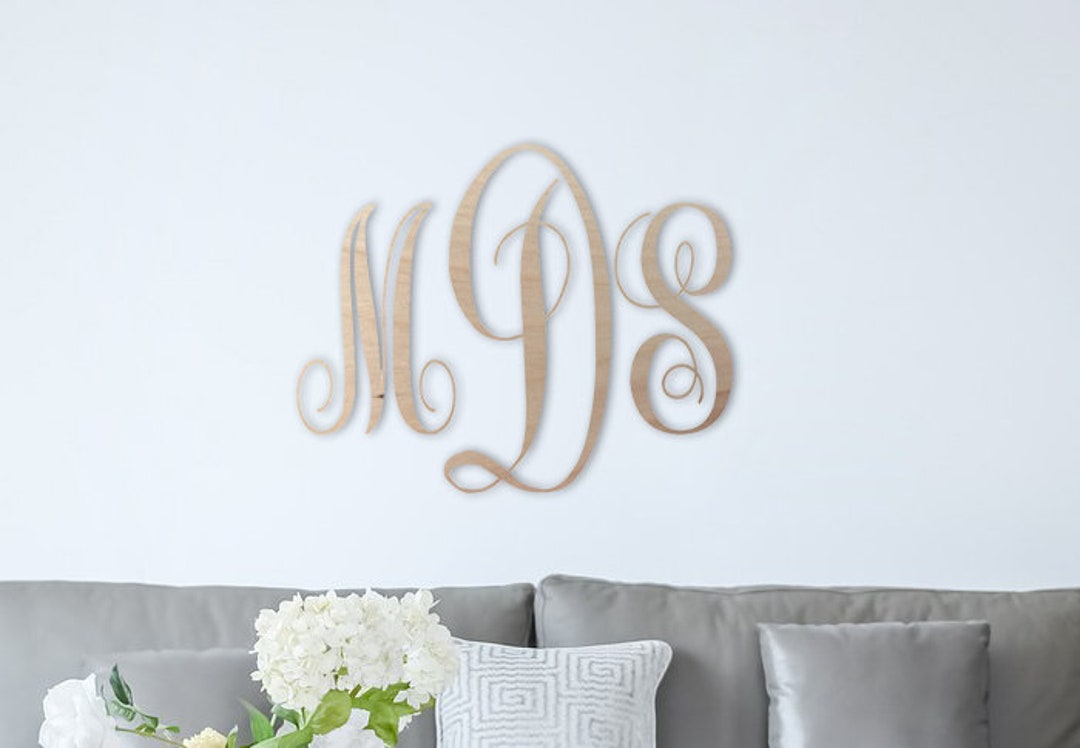 Monogram Wood Sign Custom Wood Sign Wooden Monogram Sign - Etsy