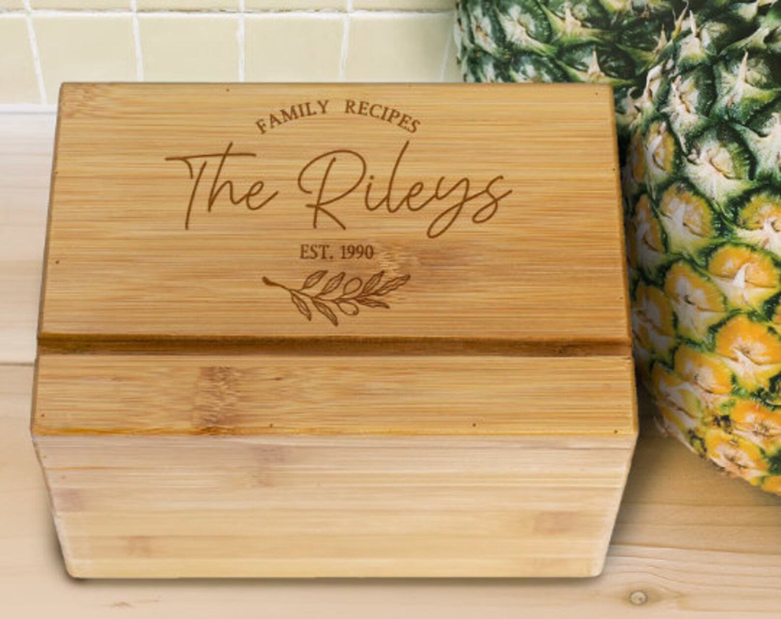 Personalized Recipe Box Family Wood Recipe Box Wedding Gift - Etsy