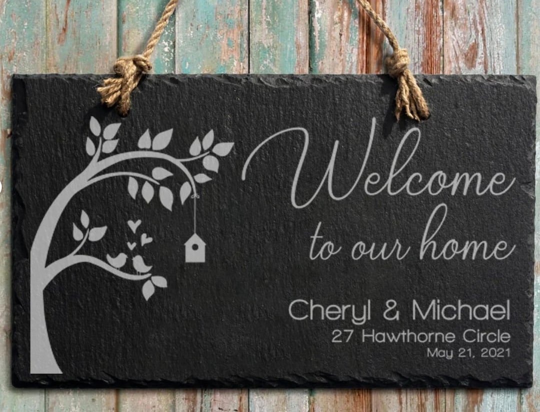 Slate Sign 11 3/4 X 7, Home Decor, Door Sign, Housewarming Gift, New ...