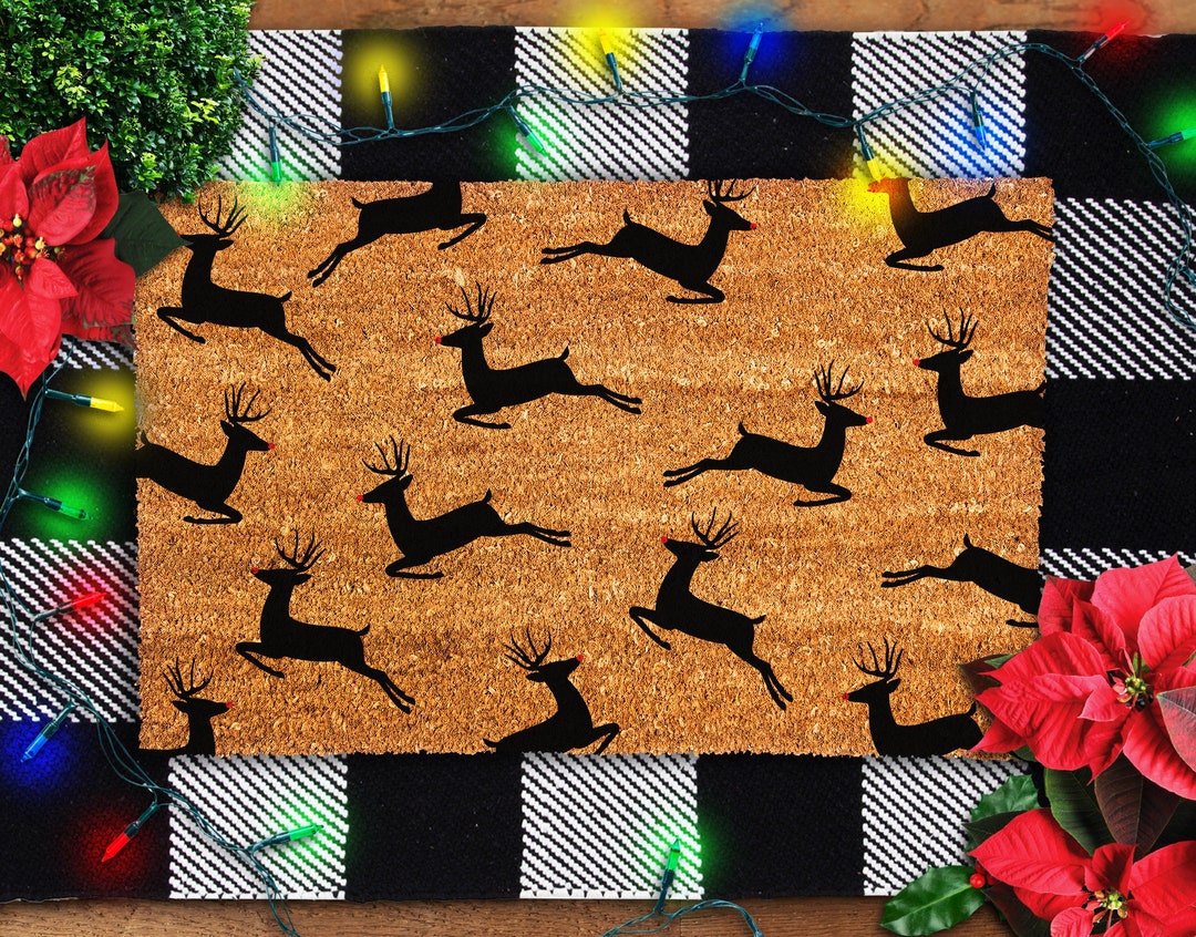 Reindeer Door Mat, Christmas Decor, Christmas Decoration, Christmas ...
