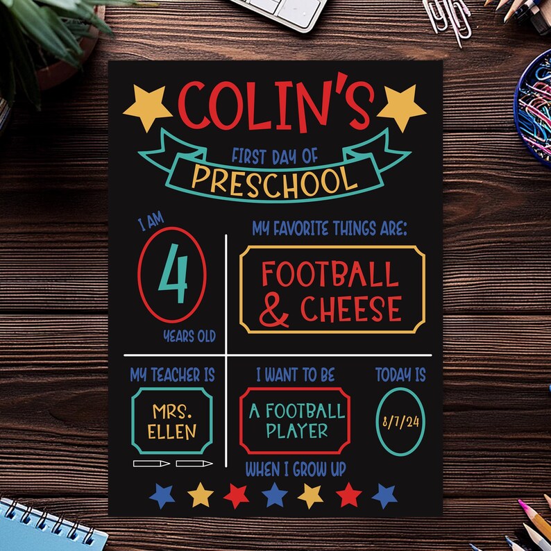 Back to School Sign, First Day of School Sign, Kindergarten, First Day ...