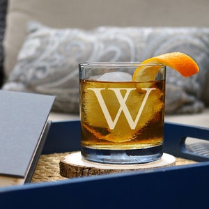 Personalized Monogram Whiskey Glass Monogrammed Glasses | Etsy