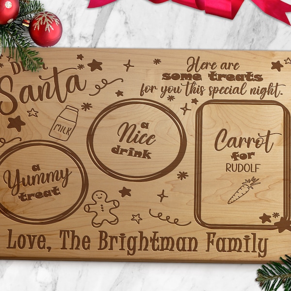Santa Cutting Board Svg - Etsy