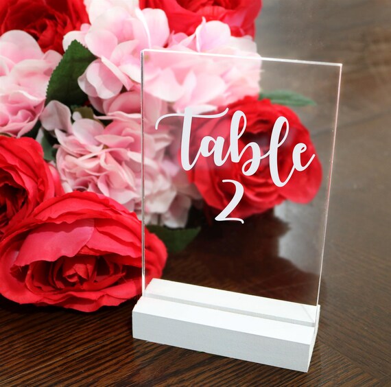 Table Numbers Clear Acrylic Table Numbers Wedding Decor - Etsy