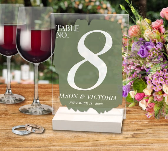 Table Numbers Clear Acrylic Table Numbers Wedding Decor - Etsy