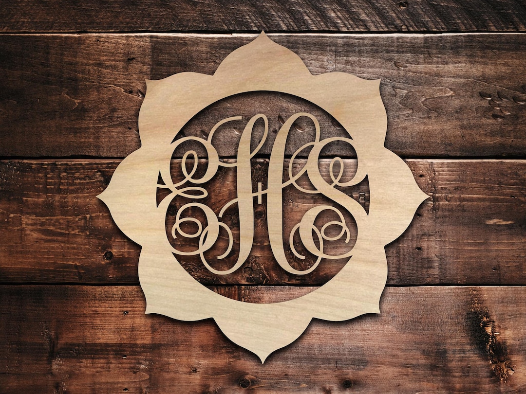 Wood Monogram Sign, Custom Wood Sign, Wooden Monogram Sign, Initial ...