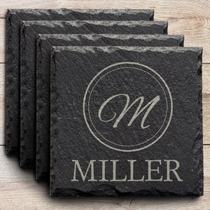 Slate Coasters, Personalized Slate Coasters, Housewarming Gift, Drink Coasters, Personalized ...