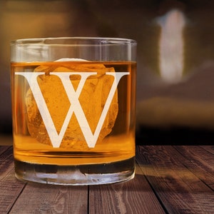 Personalized Monogram Whiskey Glass, Monogrammed Glasses, Monogrammed ...