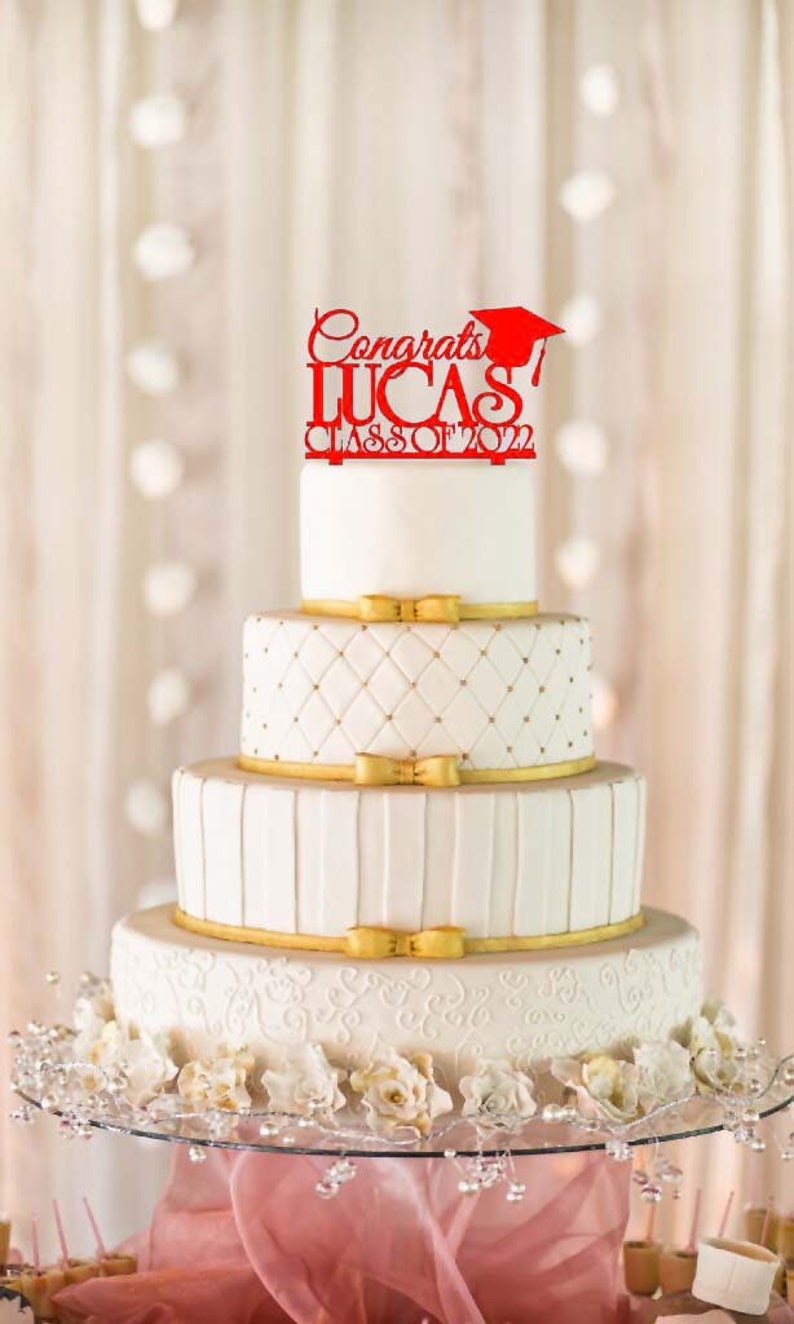 Congrats Class of Cake Topper Wood Cake Topper Class of | Etsy
