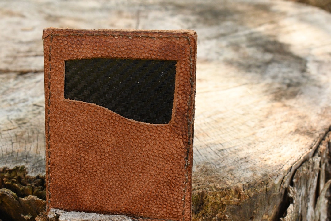 Repurposed Football Leather Minimalist Wallet - Etsy