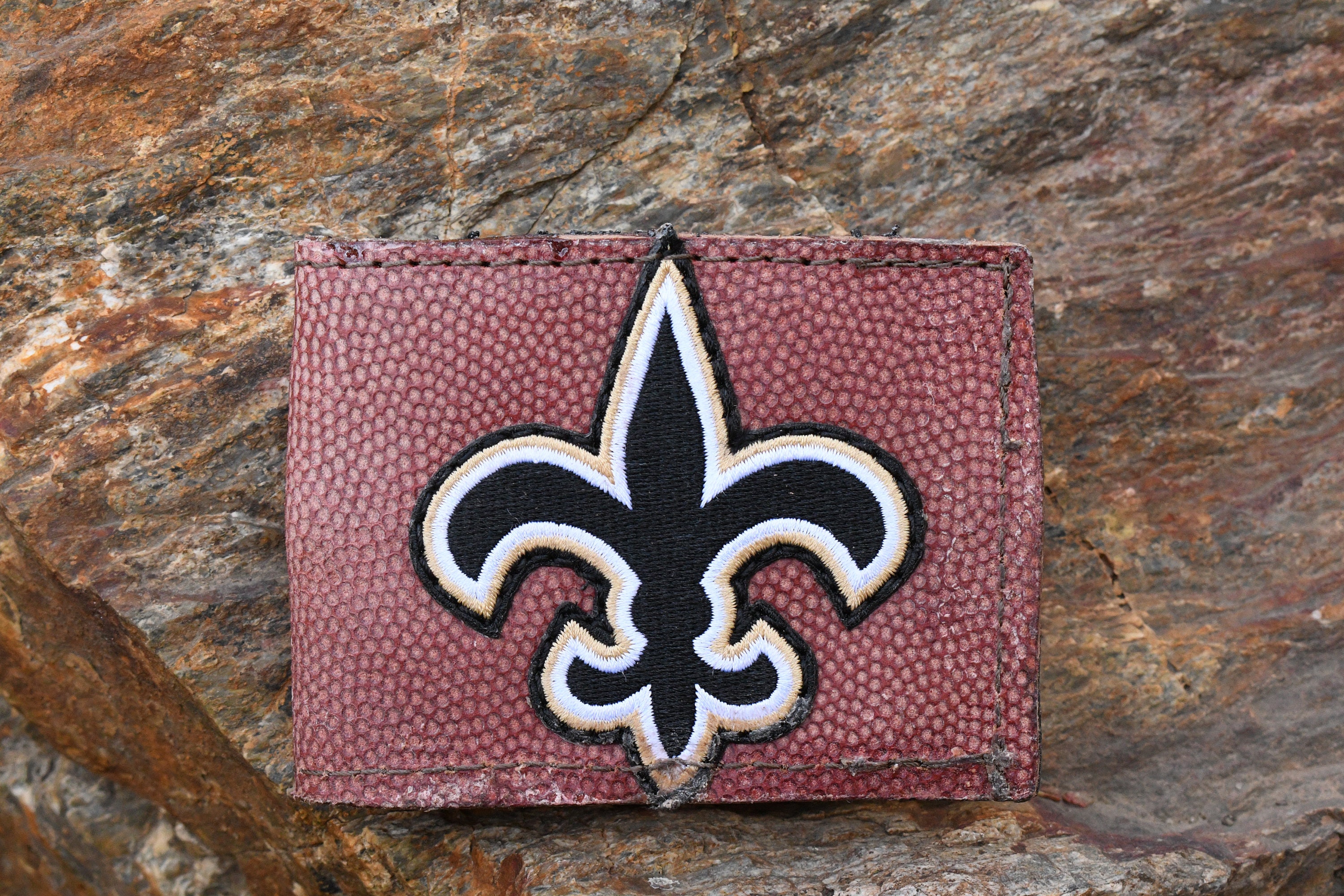 Repurposed Football Bifold Wallet With New Orleans Saints Patch - Etsy