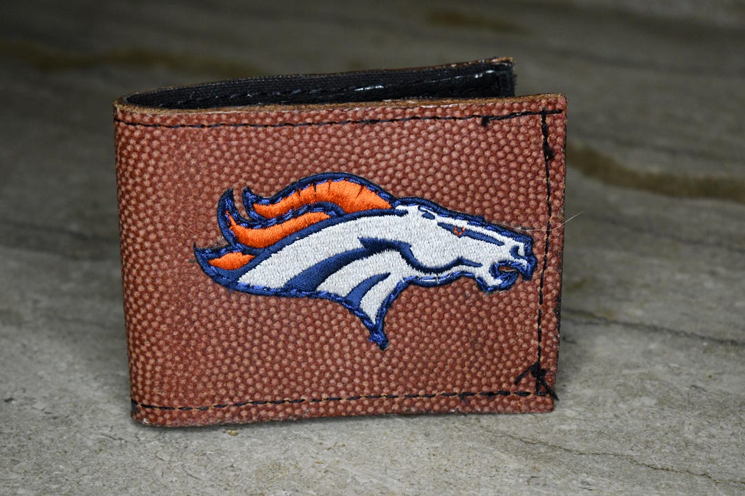Repurposed Football Leather Bifold Wallet With Denver Broncos Patch - Etsy