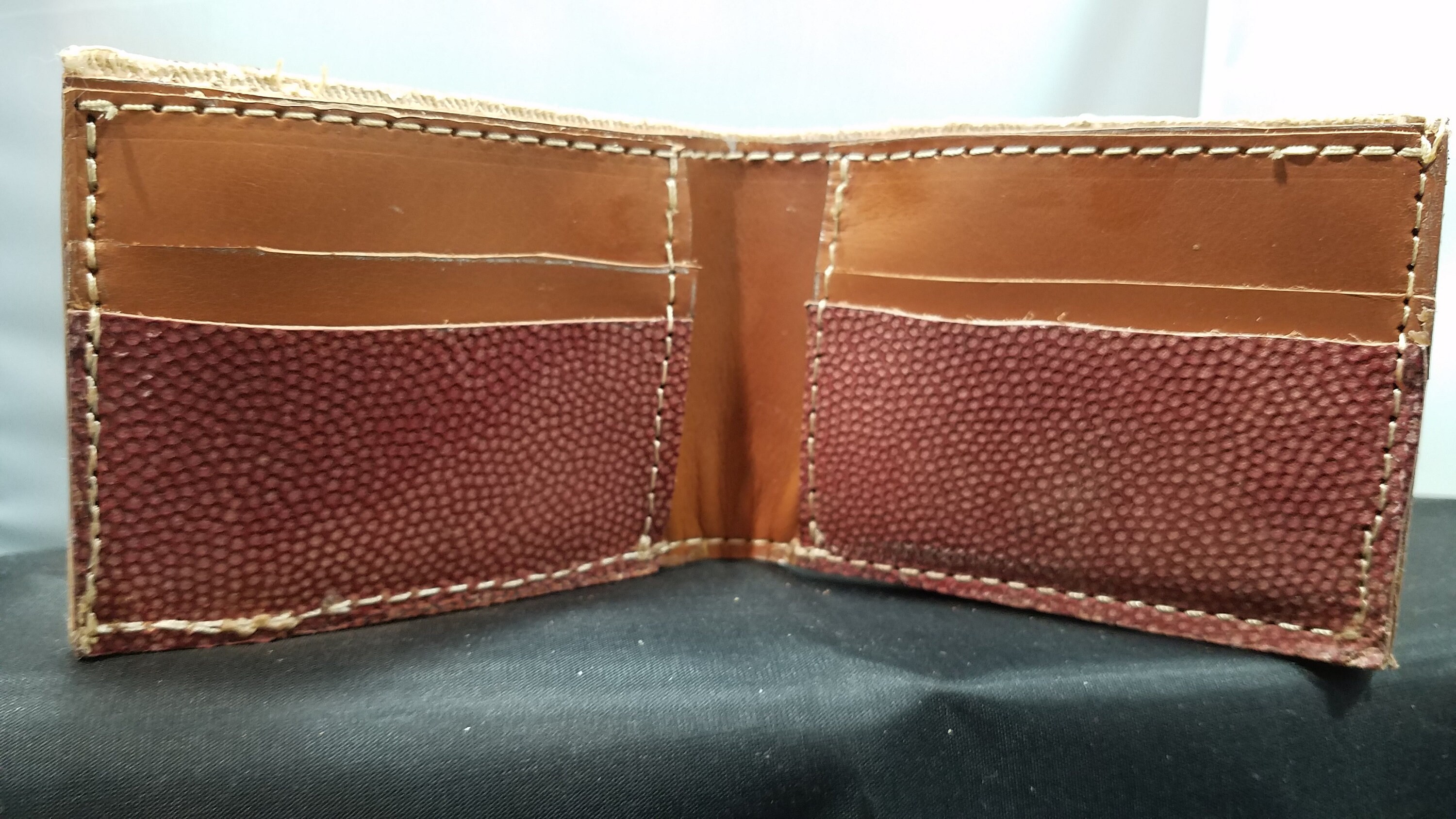 Repurposed Football Bifold Wallet With University of Nebraska ...