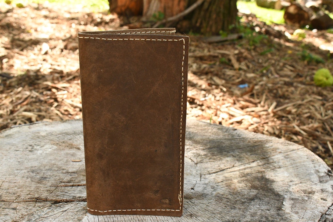 Checkbook Style Wallet Made From Repurposed Leather - Etsy