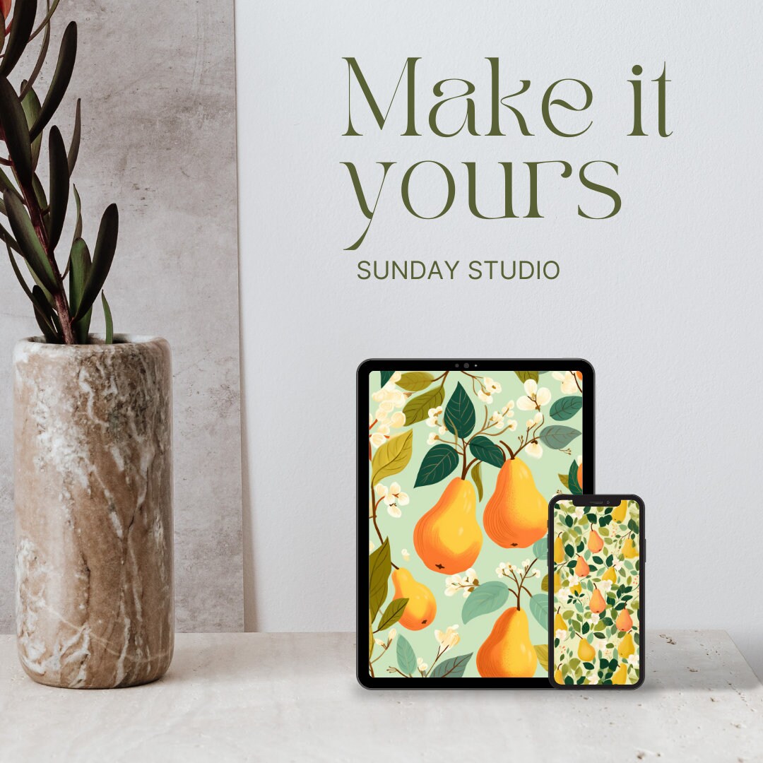 5 Fruity Phone Illustration Wallpaper Phone Customisation Pear ...