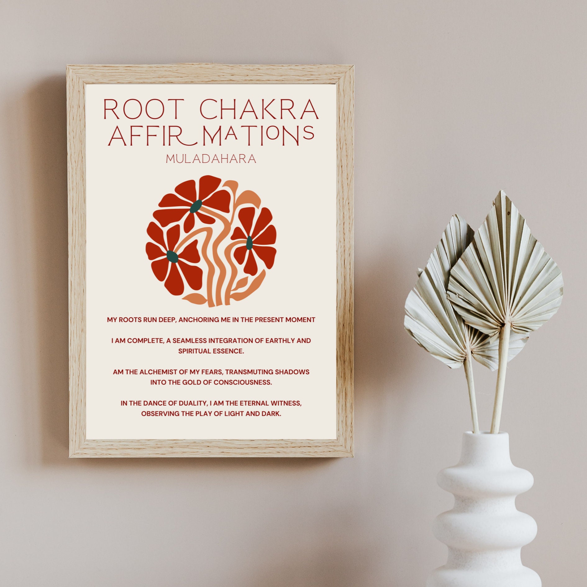 Chakra Affirmation Poster | Instant Download | Root Chakra | Grounded ...