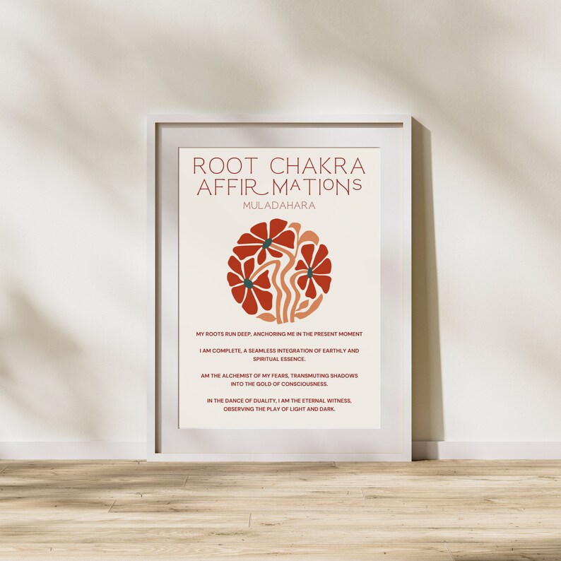 Chakra Affirmation Poster Instant Download Root Chakra Etsy