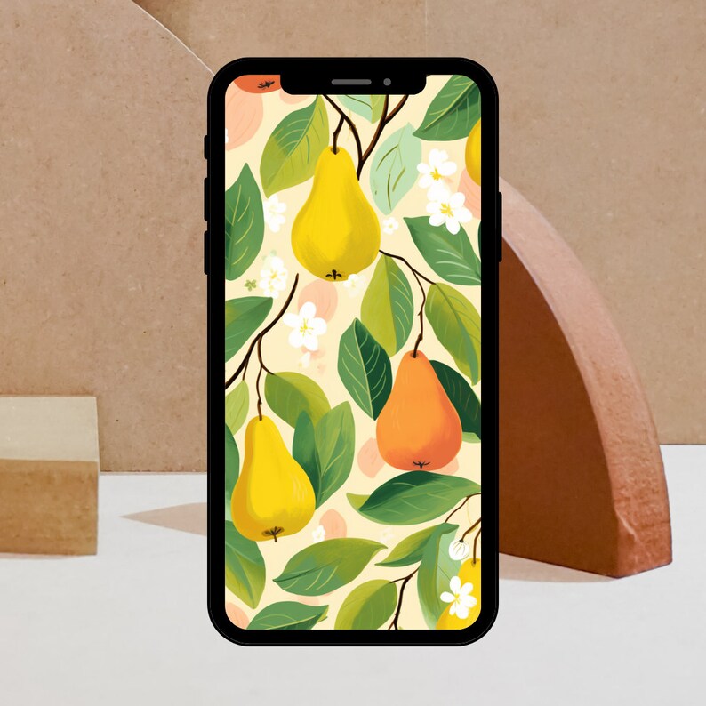 5 Fruity Phone Illustration Wallpaper Phone Customisation Pear ...