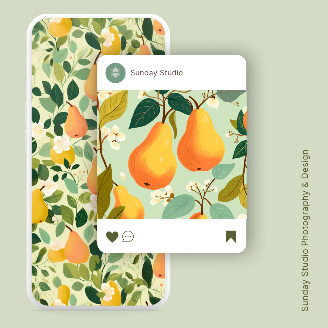 5 Fruity Phone Illustration Wallpaper Phone Customisation Pear ...