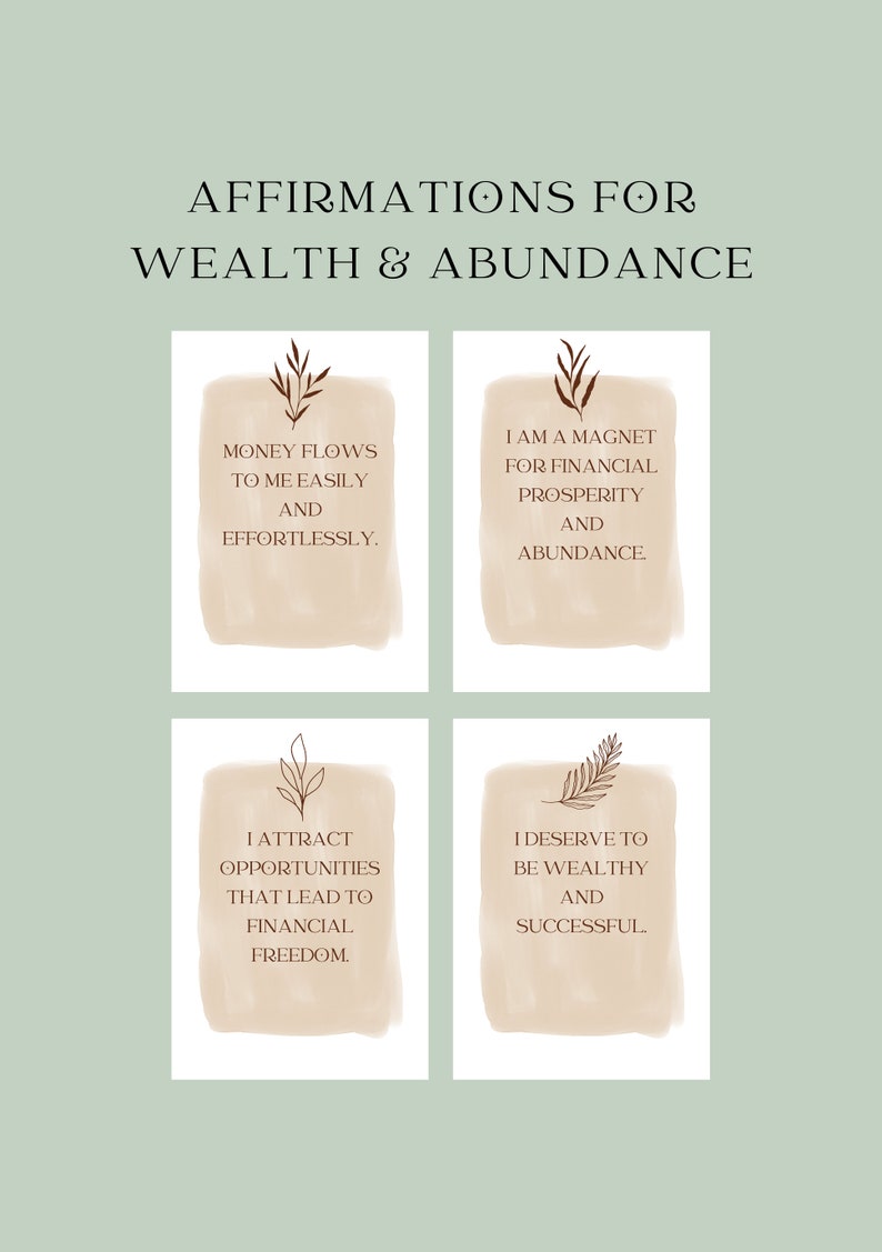 10 Abundance and Wealth Affirmation Cards - Etsy