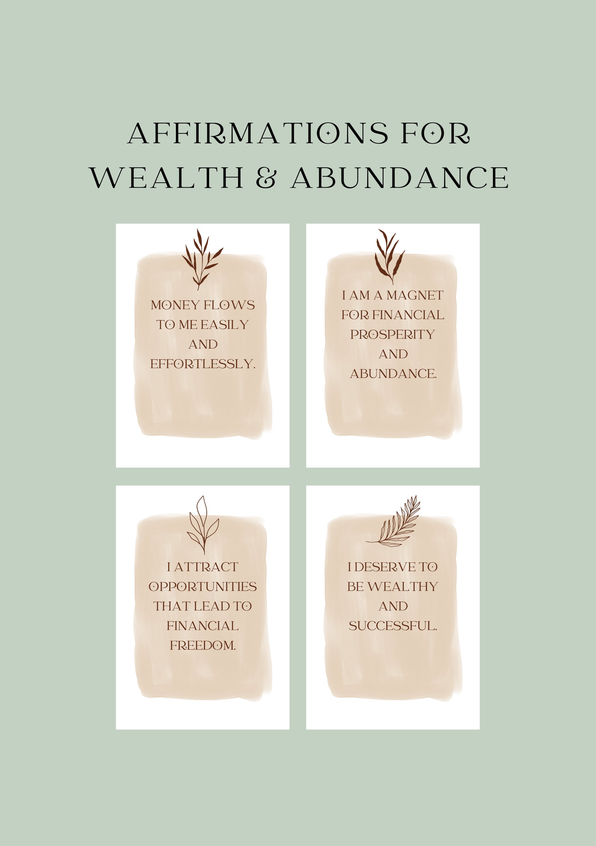 10 Abundance and Wealth Affirmation Cards - Etsy