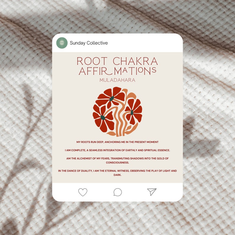 Chakra Affirmation Poster Instant Download Root Chakra Etsy